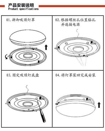 安装led吸顶灯步骤图标