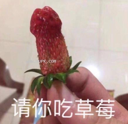 请你吃草莓表情包图标