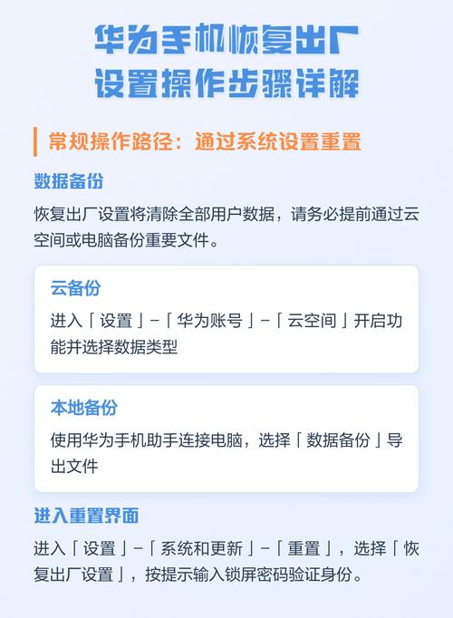 华为手机怎么设置恢复出厂截图