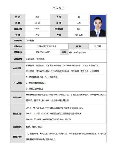 社招简历模板截图