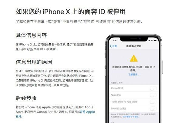 苹果无法在此iphone上激活面容id图标