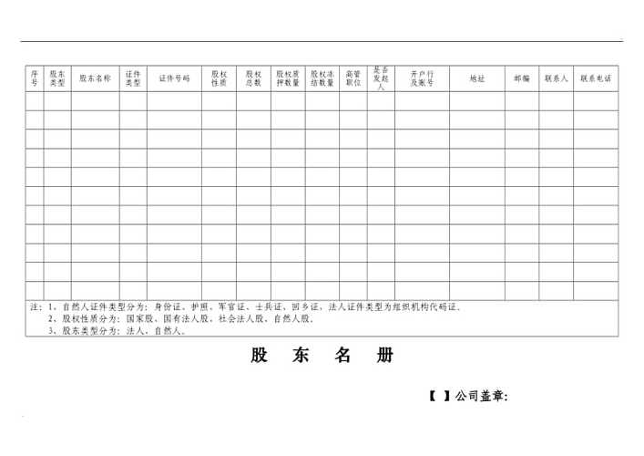 股东花名册模板图标