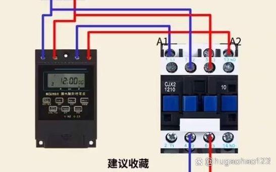 220v交流接触器和时控开关接线图图标