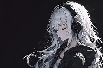 动漫耳机少女图标