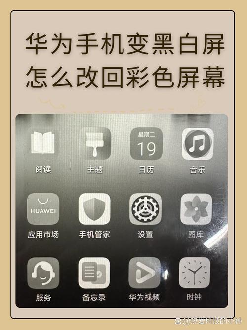 手机屏黑白怎么调回彩色图标