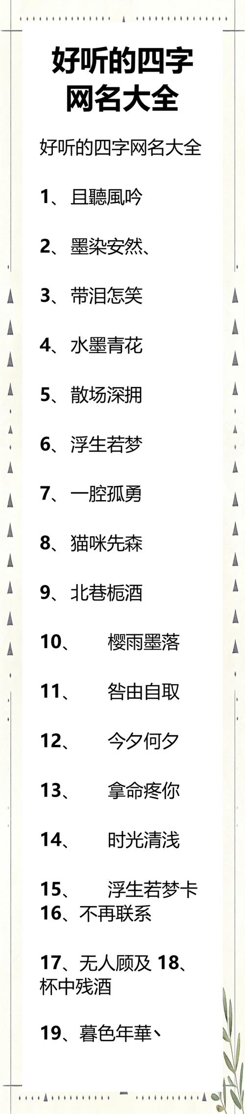 最火四字网名大全霸气截图