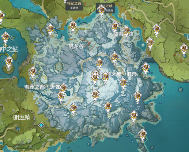 原神雪山宝箱攻略图图标
