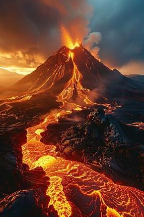 火山爆发岩浆图标