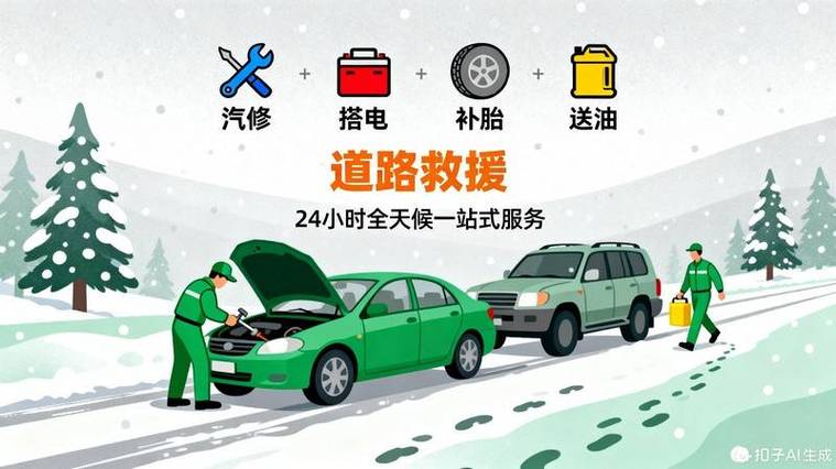 汽车搭电救援服务图标