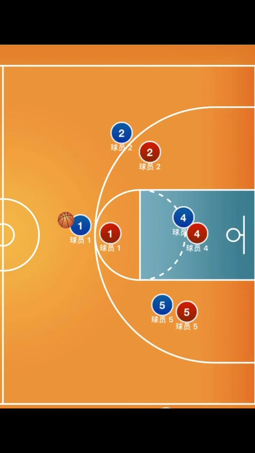 篮球4人配合战术图解图标