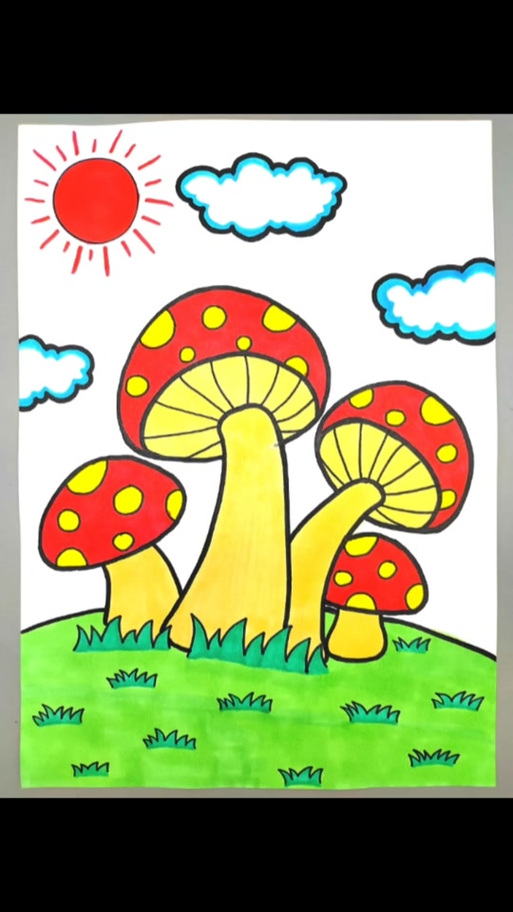 美术画蘑菇图标