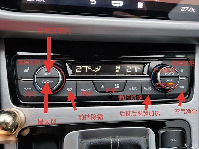 汽车空调使用方法图标