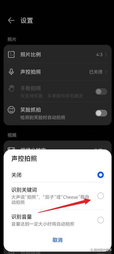 华为手机的声控拍照功能在哪图标
