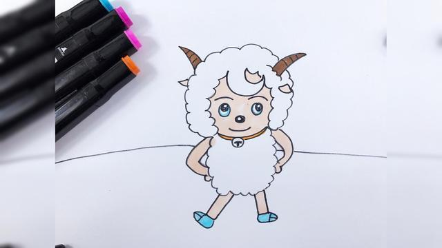 喜羊羊变人简笔画