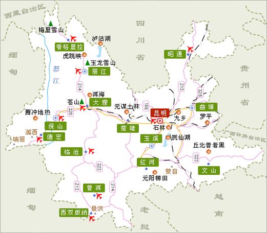 云南旅游攻略自由行最佳路线图标