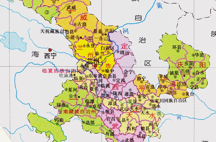 甘肃省地图各县市图标