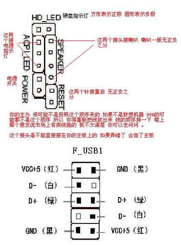 联想机箱改普通主板接线图标