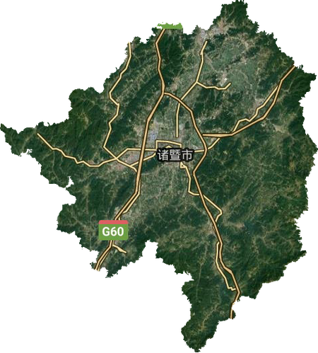 诸暨市卫星地图高清版截图