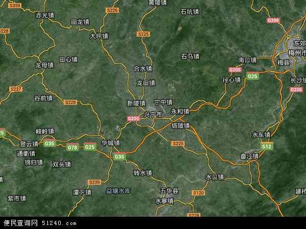 兴宁市卫星地图图标