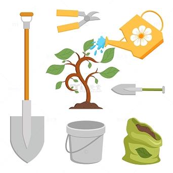 植树需要哪些工具图标