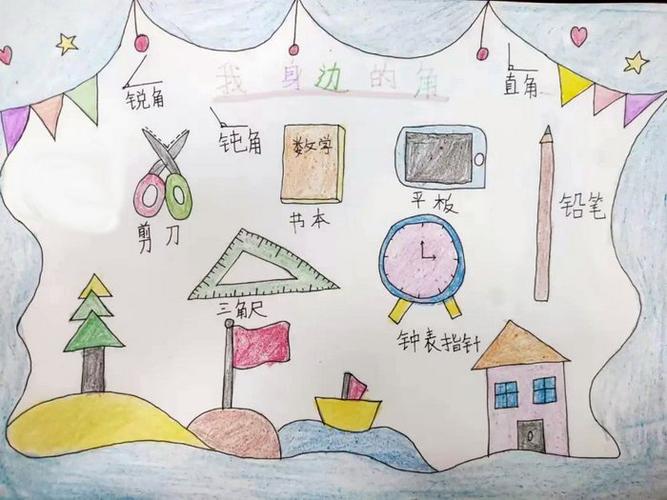 二年级数学角的图画