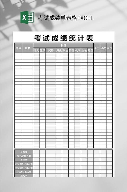 成绩单模板截图