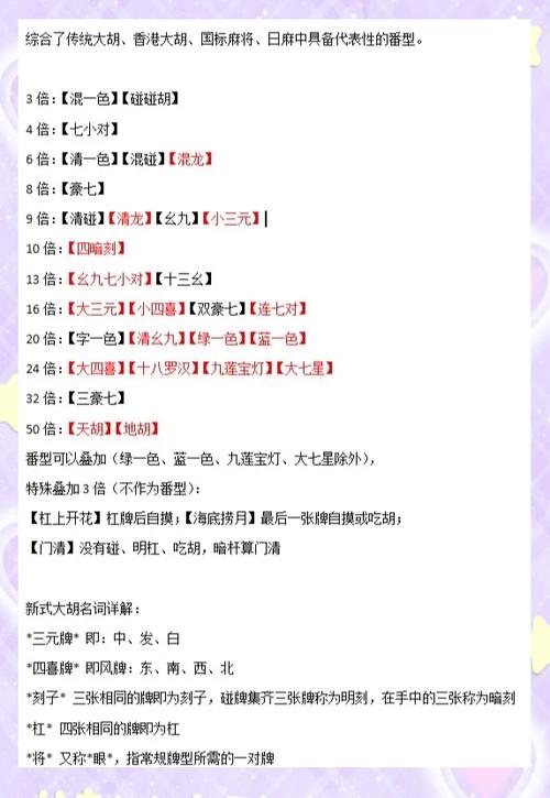 258麻将胡法一览表