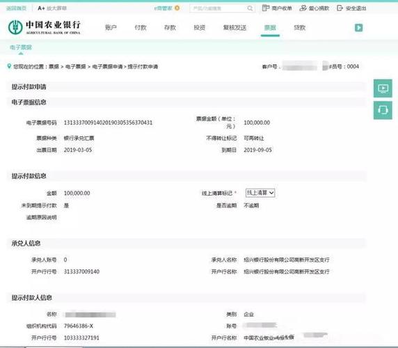 中国农业银行电子账户截图