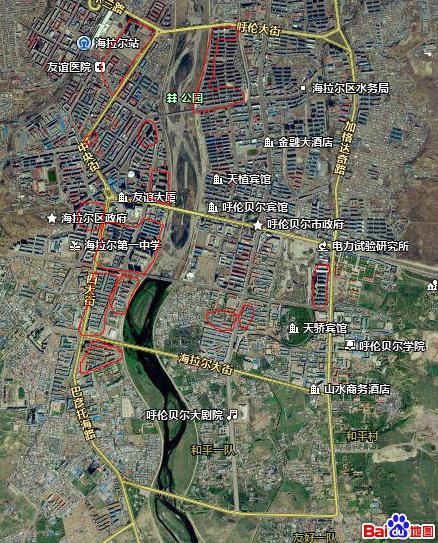 海拉尔市地图全图高清图标
