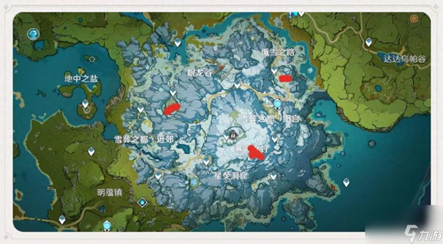 原神雪山碎片三个位置图标
