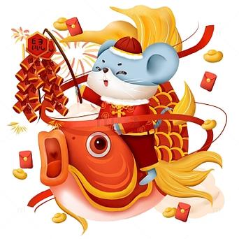 鼠年拟人动漫图图标