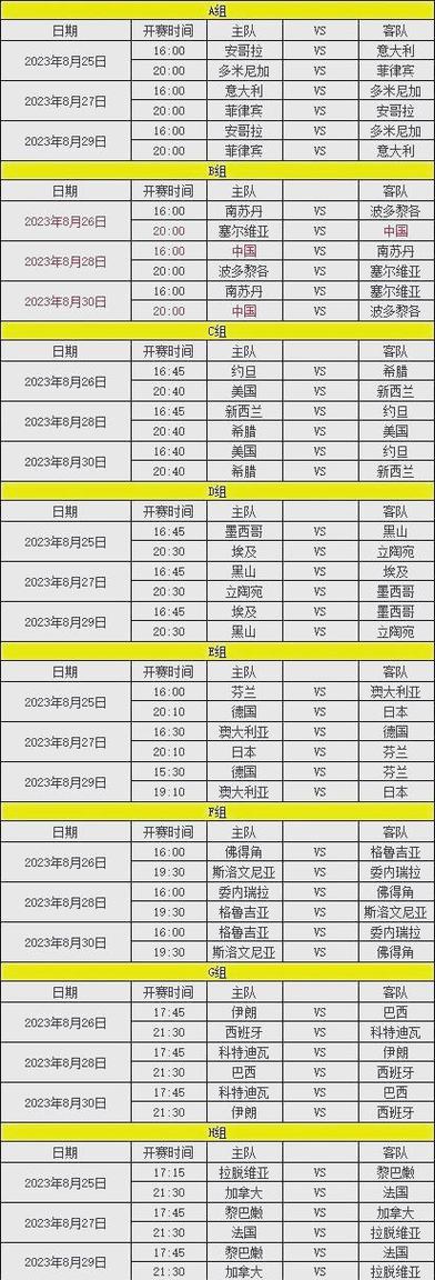 2023s赛赛程图标