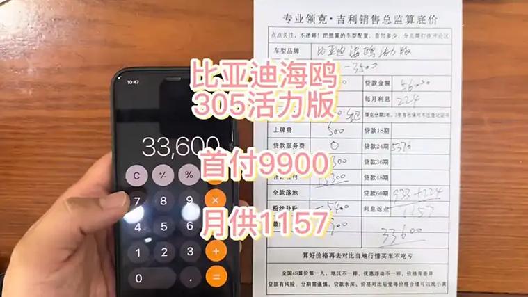 海鸥首付和月供一览表图标