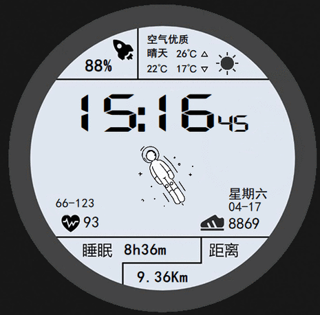 oppowatch太空人表盘怎么弄图标