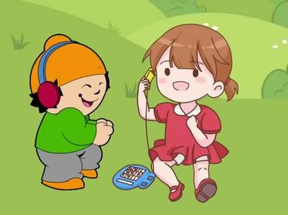 两个小娃娃 正在打电话图标