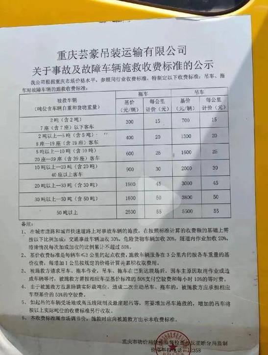 拖车长途运输怎么收费截图