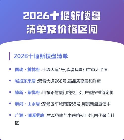 十堰2026新楼盘价格表