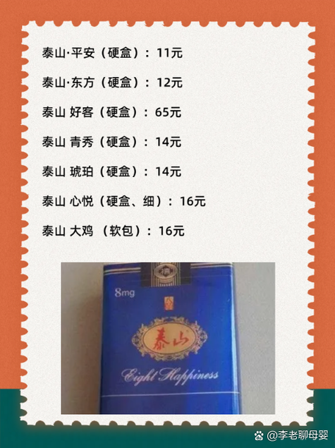山东香烟价格图片表大全图标