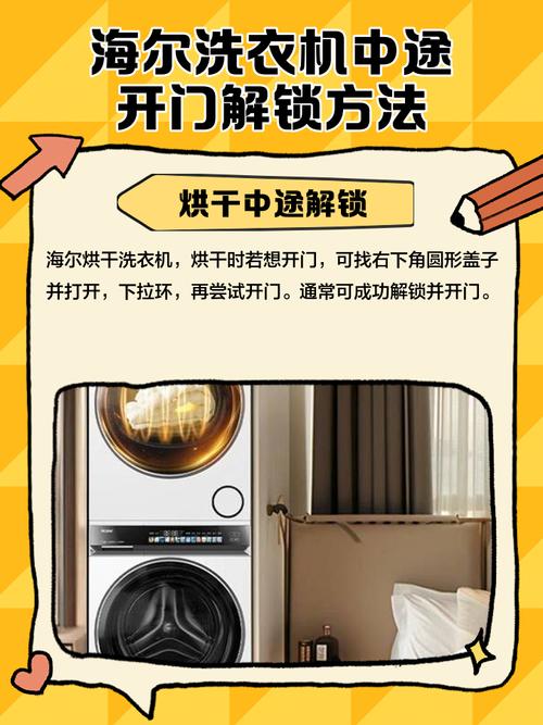 海尔洗衣机在洗的过程中怎么开门图标