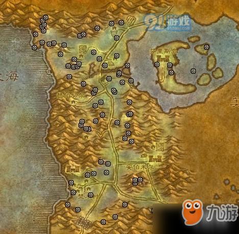 魔兽世界银矿石采集路线图标