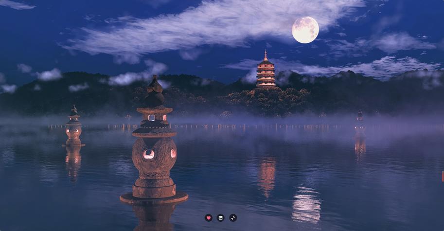 烟雨江湖杭州三潭印月图标