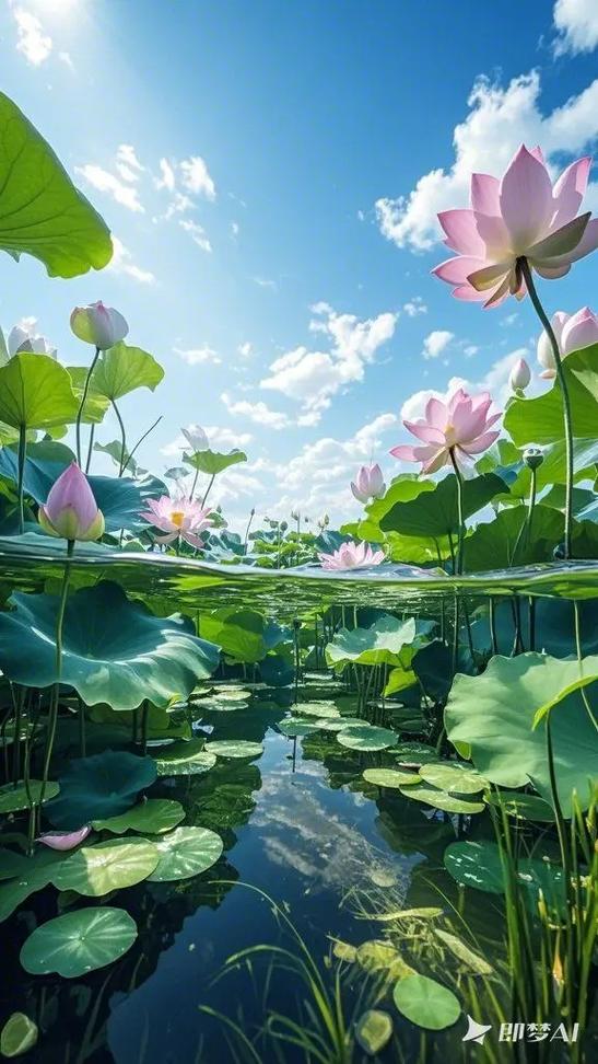 夏天公园池塘的美景图标