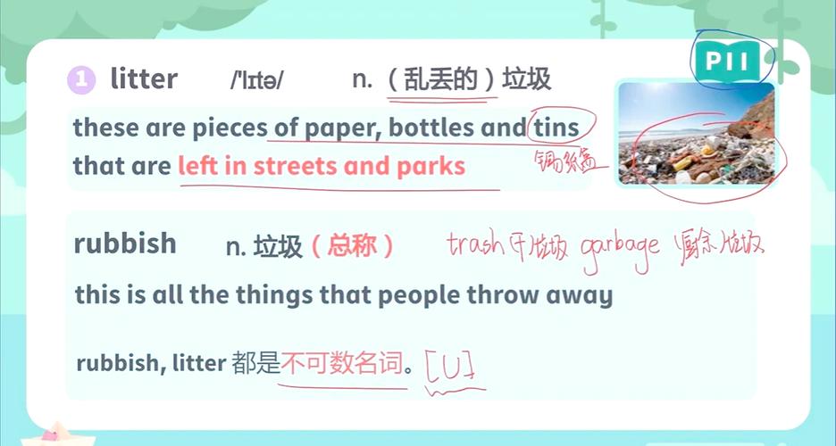 litter和rubbish区别图标
