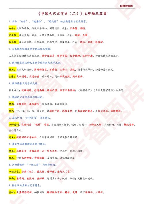 中国古代文学史题库及答案截图