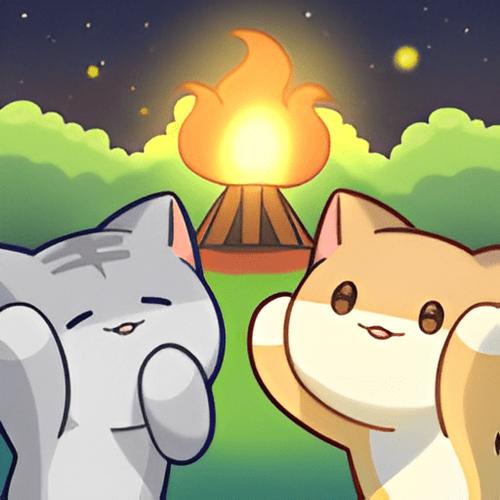 猫咪露营地图标
