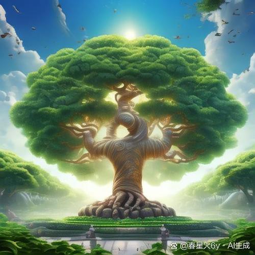 一个圆圈里面一个树图标