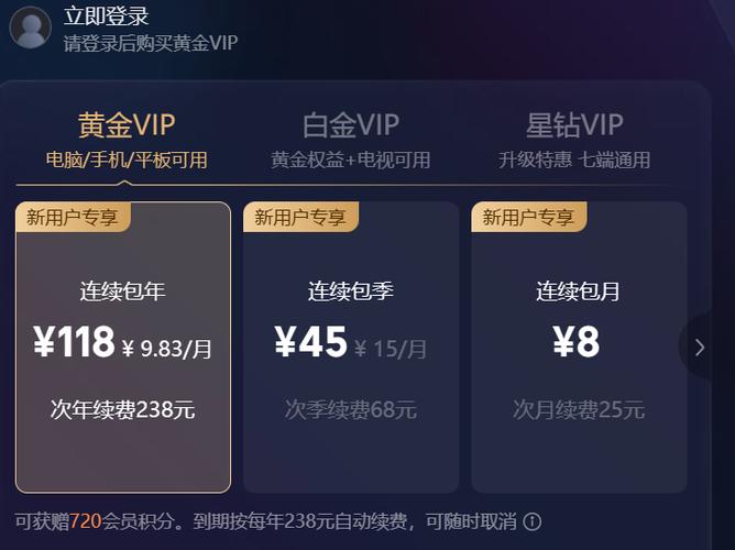爱奇艺收费标准
