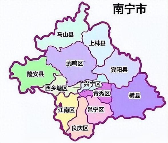 南宁市地图区域划分图图标
