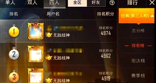 和平精英职业选手实力排行榜截图