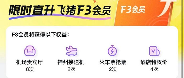 飞猪怎么升f3会员图标